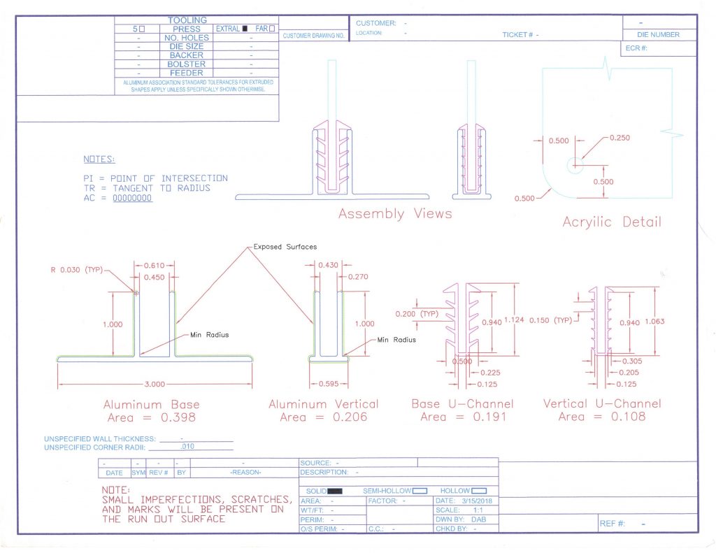 100-105 Linear Rail Extruded Aluminum Profile by EZTube